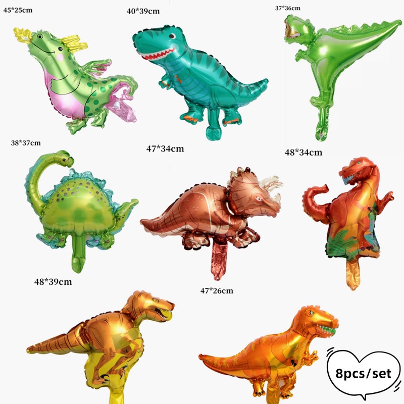 Dinosaur Theme Balloons Mini Dinosaur Foil Balloon Kids Birthday Decoration Set Tyrannosaurus ...