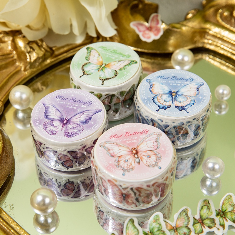 ENWEI 100 Pcs [Misty Butterfly Series] Vintage Journal Stickers Washi ...