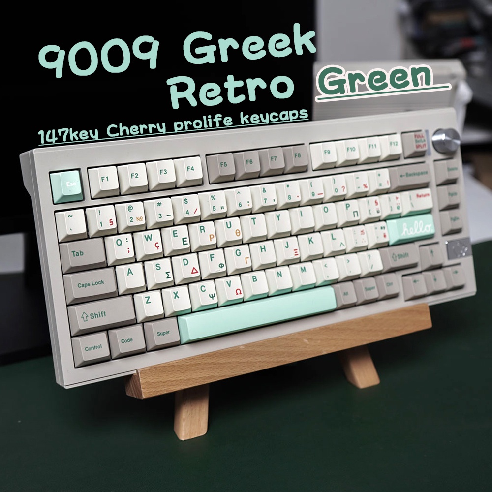 Green Retro 9009 Greek 147Keys/Set Keycaps PBT Cherry Profile DIY ...