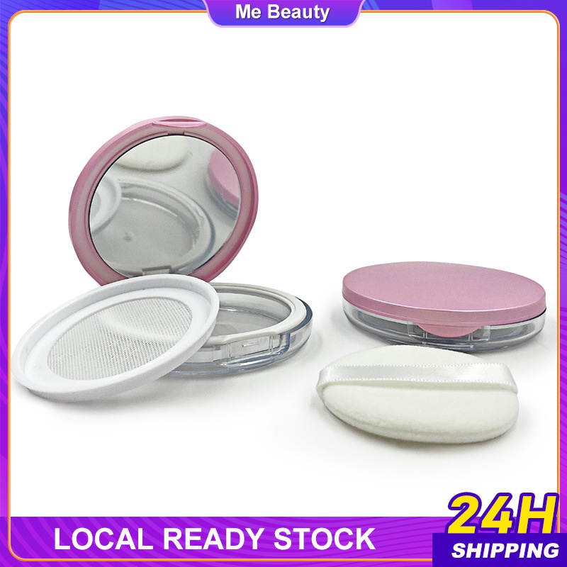 Elegant Loose Powder Compact Container with Velvet Powder puff and ...