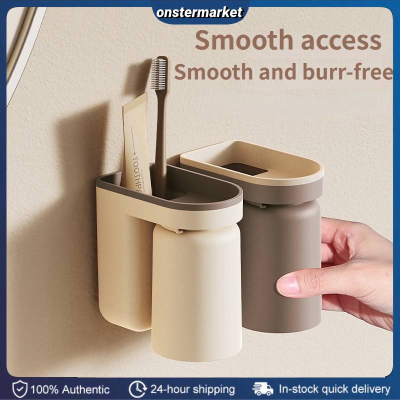 Toothbrush Cup Holder Multi-functional Washing Cup Holder with Rear ...
