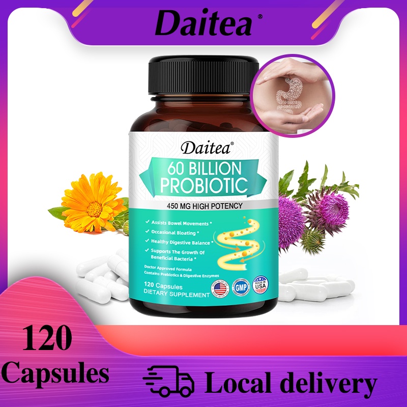 Daitea Gut Health 60 Billion Probiotic Supplement helps with bowel ...