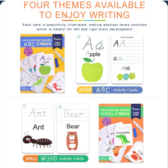 【hot sale】 MiDeer Activity Cards for Kids - Educational Wipe and Write ...