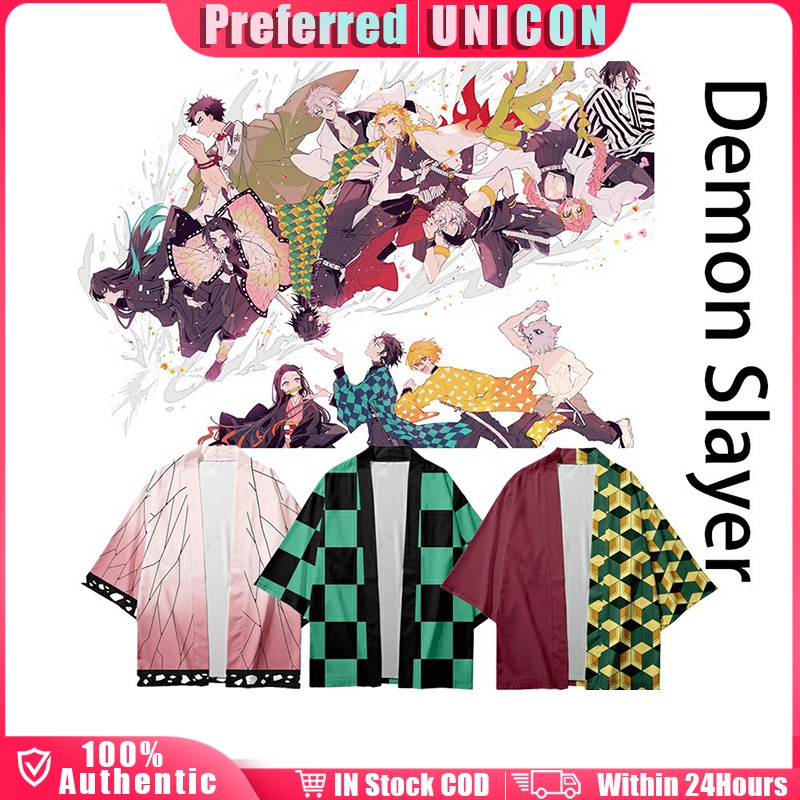 Anime Demon Slayer: Kimetsu No Yaiba Japanese Kimono Cardigan Tanjiro ...