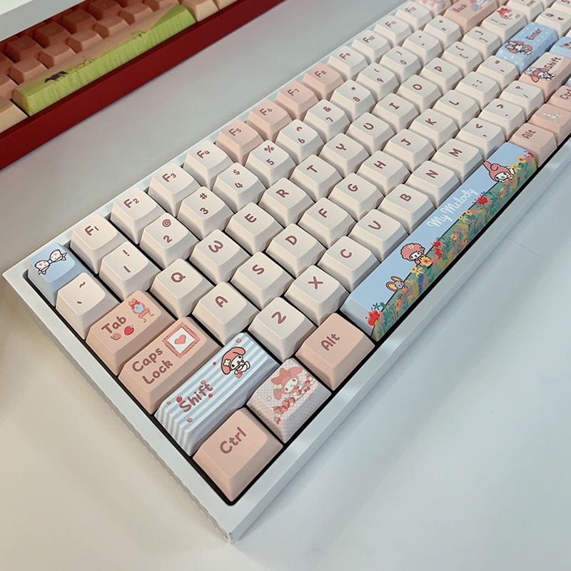 MY Melody Keycaps Cherry/XDA Profile PBT Dye Sublimation Cute Keycaps ...