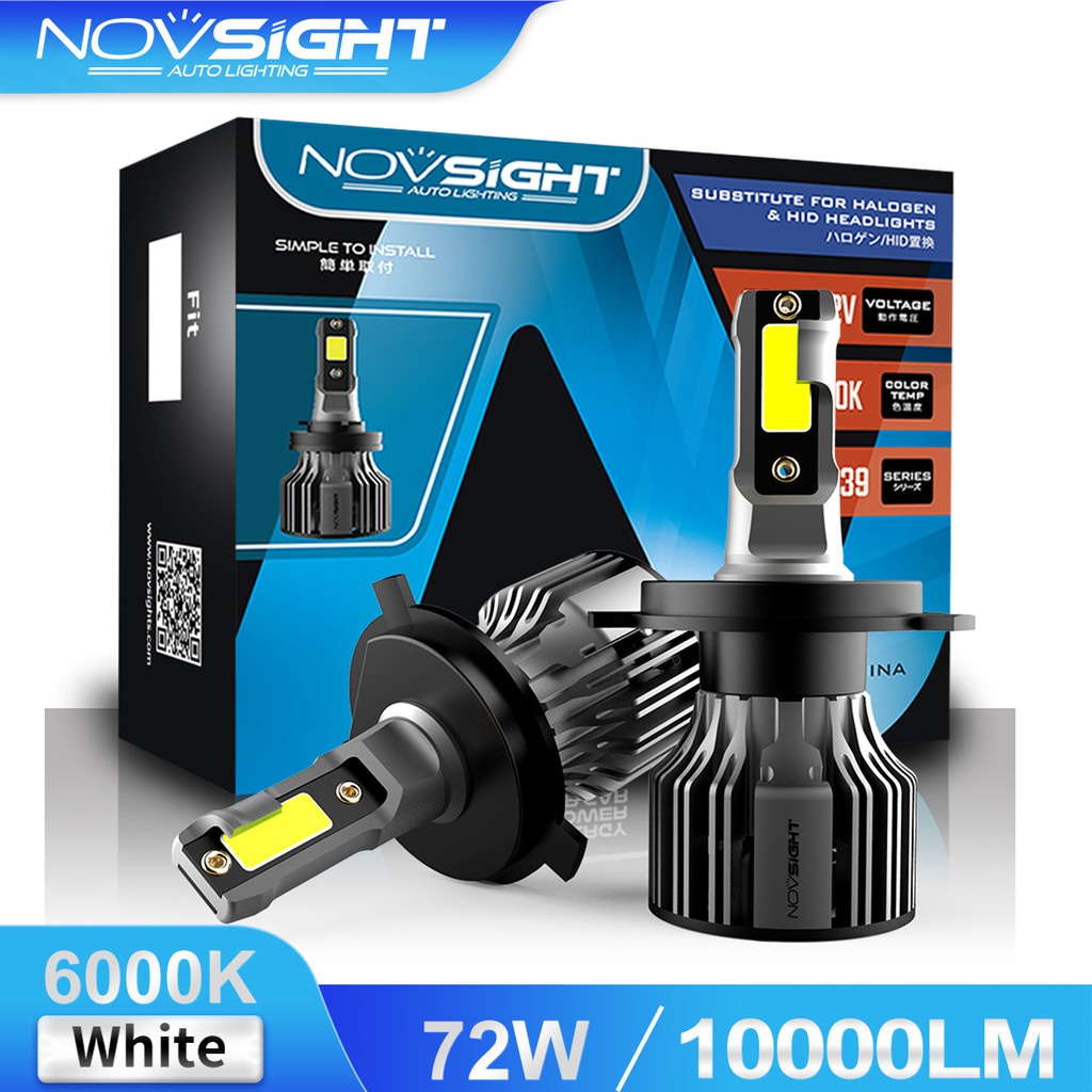 NOVSIGHT ORIGINAL N39 H4 led headlight H11 9005 Mini Car LED Headlight 72W 10000LM 6000K 2PCS ...
