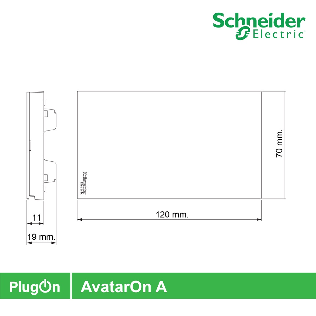 Schneider Electric Blank plate Gap Cover With Grid Gray AvatarOn A ...