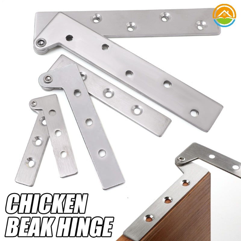 2Pcs 360 Degree Rotating Chicken Beak Hinges / Inset Door Stainless ...