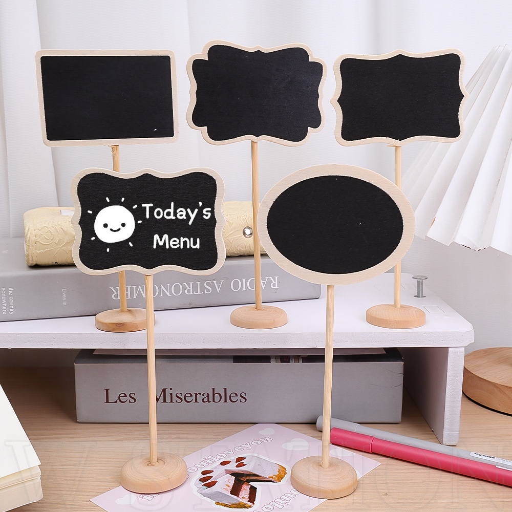 Wood Message Board Display Stand - Blackboard with Bracket - Erasable ...