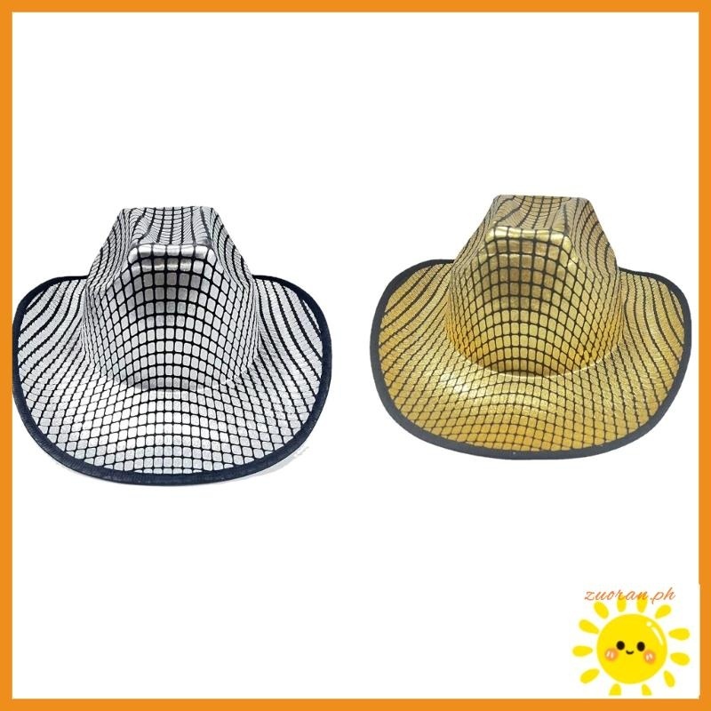 ZUOO Sparkly Mirrored Cowboy Hat Disco for Bachelorette Party Jazz Hat ...