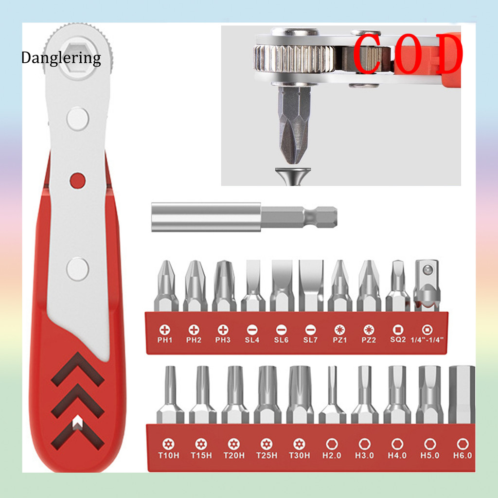 DGL Professional Ratcheting Screwdriver Set Right Angle Screwdriver ...