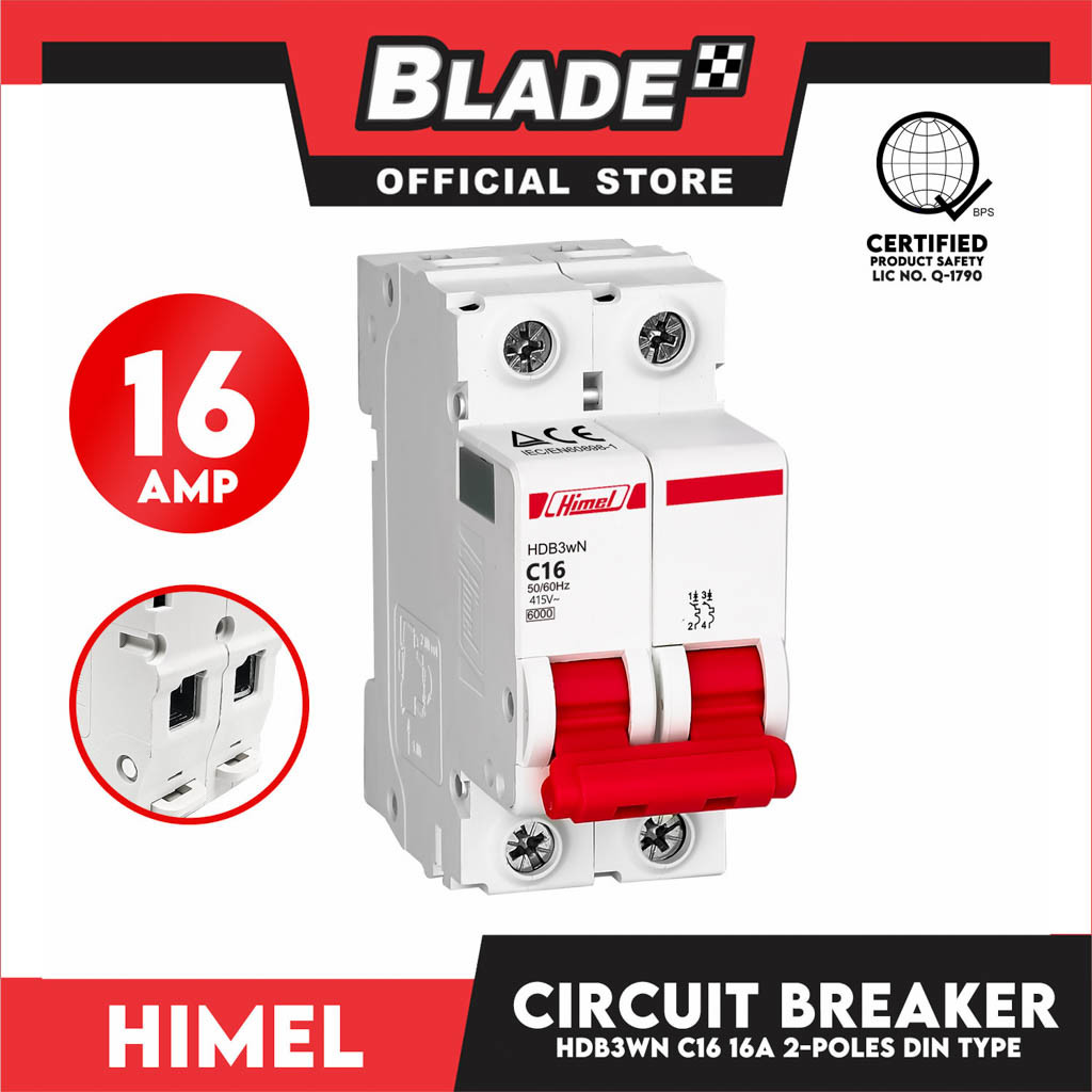 Himel Miniature Circuit Breaker HDB3WN C16 16A 2P Din Type | Shopee Philippines