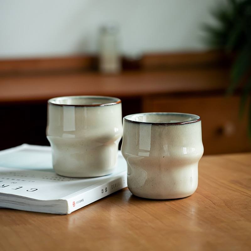 Kitchen Plus Japanese Style Ceramic Cup Handless Gourd Shaped Cup KP853 ...