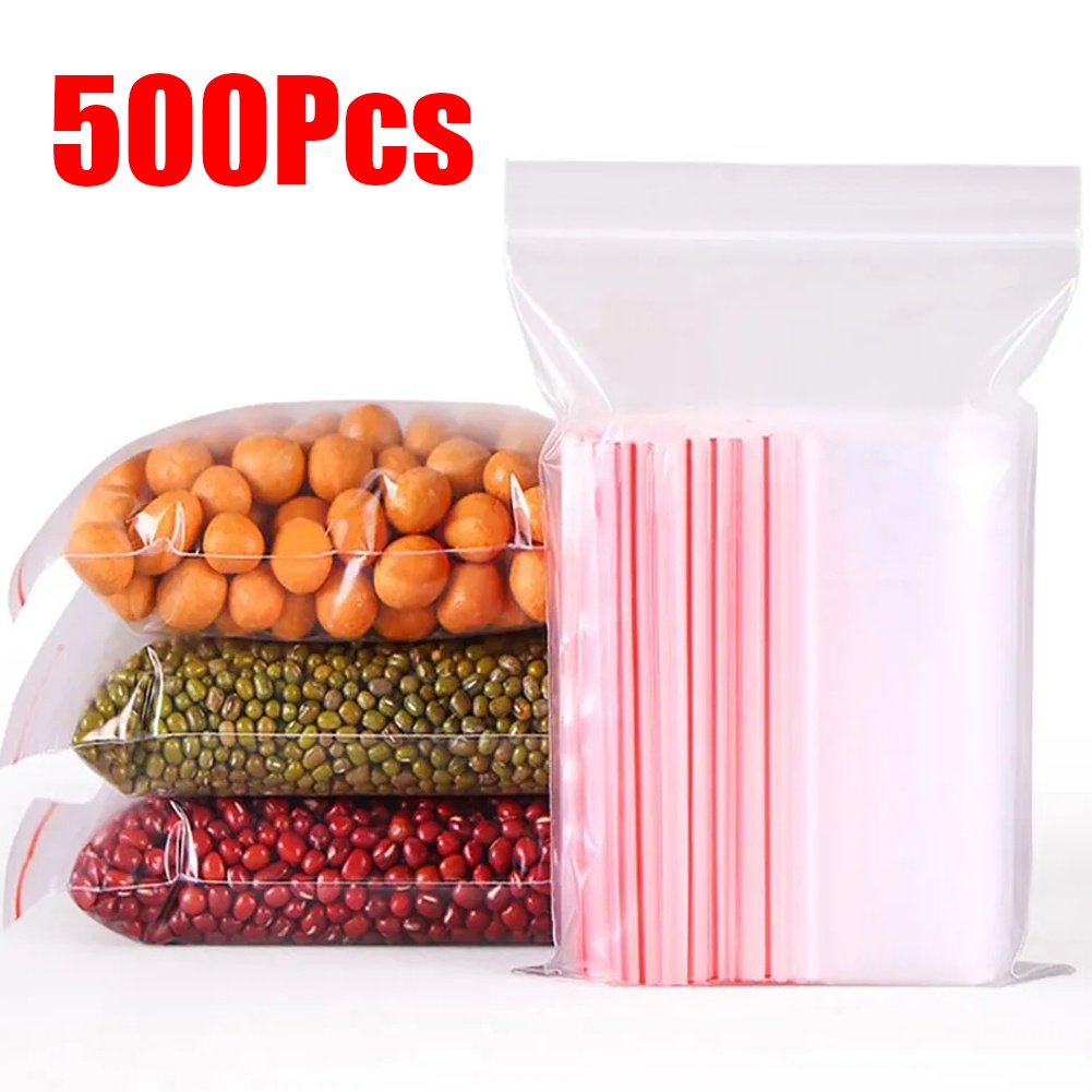100/300/500Pcs Small Zip Lock Plastic Sealing Bags/Transparent Thick ...