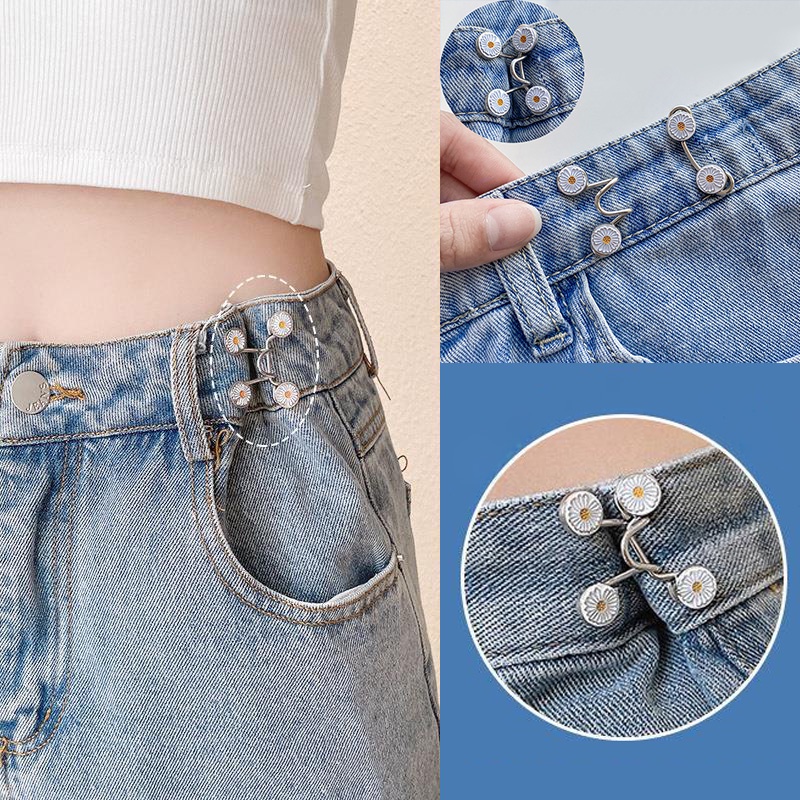 Pants with Waist Buckle Waist Circumference Reduced Adjustable Brooch ...