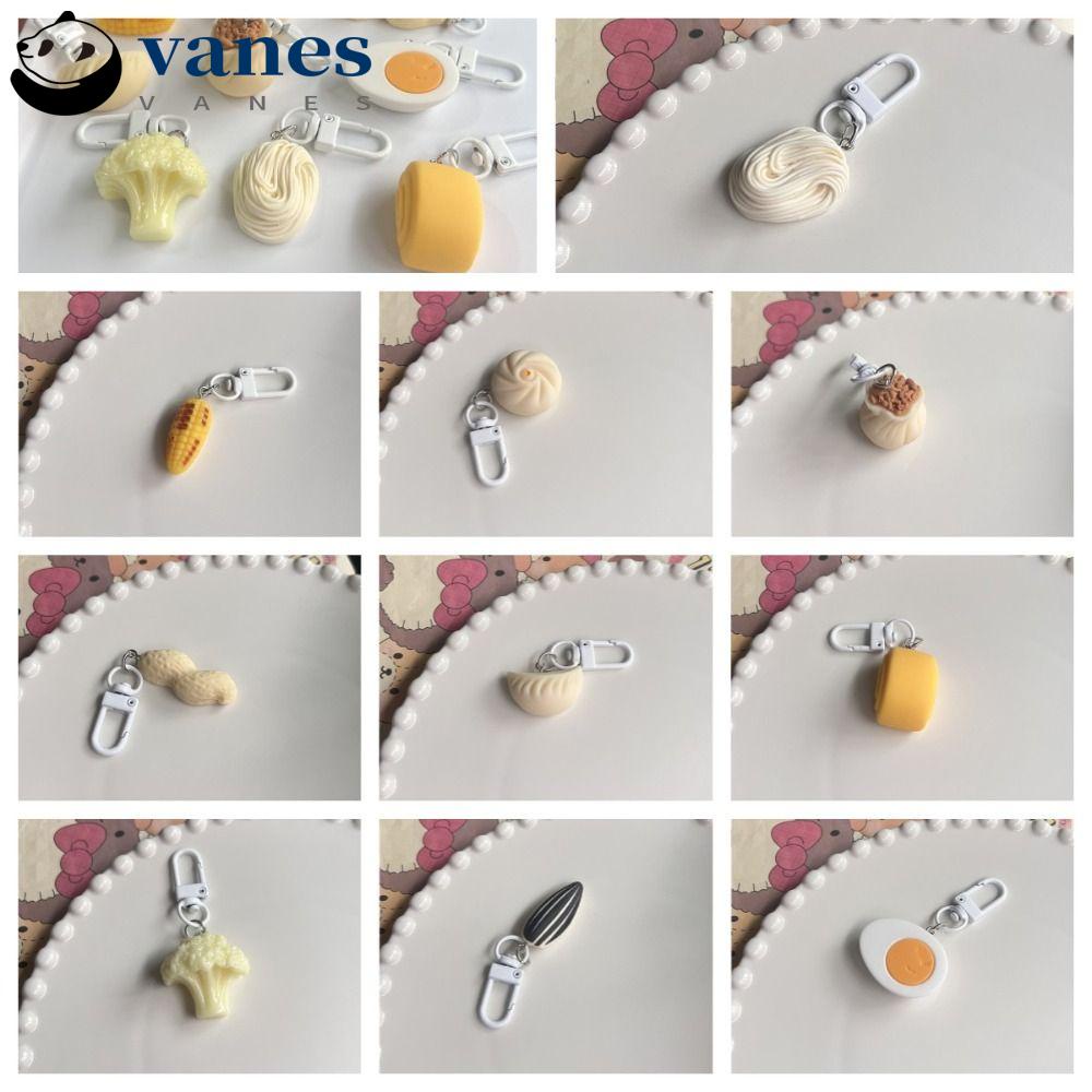 NAESV Cute Food Key Chain, Steamed Stuffed Bun Corn Chinese Breakfast ...