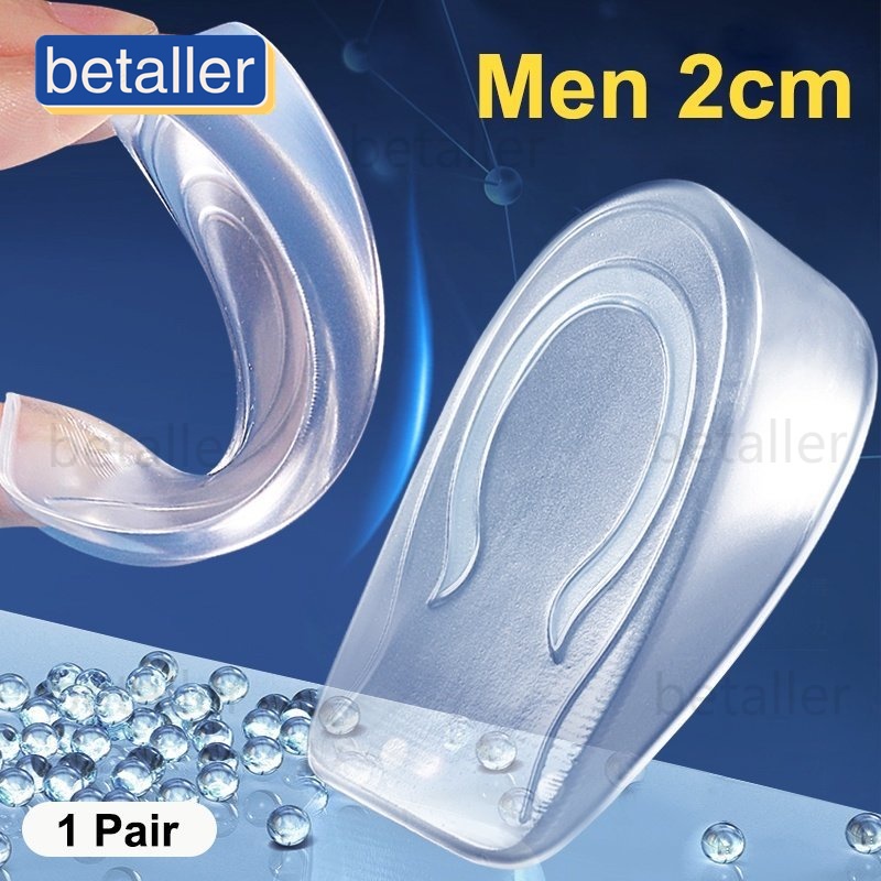 Shoe Insoles Transparency Silicone Height Increas Half Heel Pads Gel ...