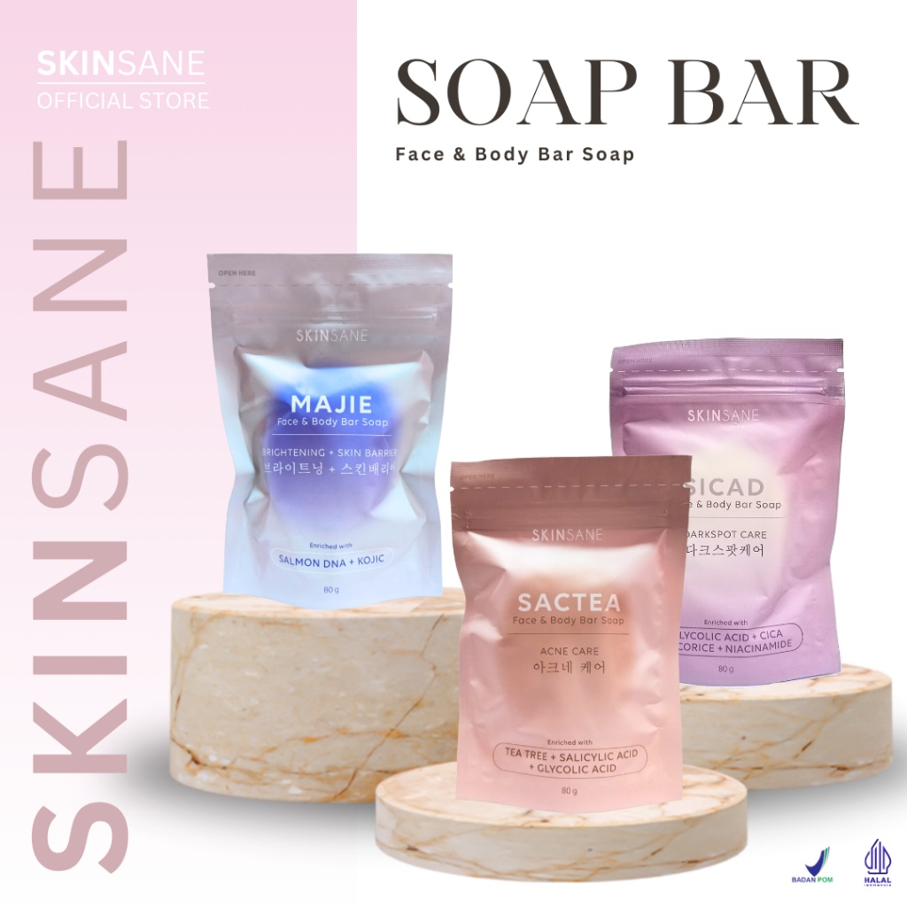 HITAM Skinsane Face & Body Bar Soap - Solve Acne/Dull/Bopeng Facial ...
