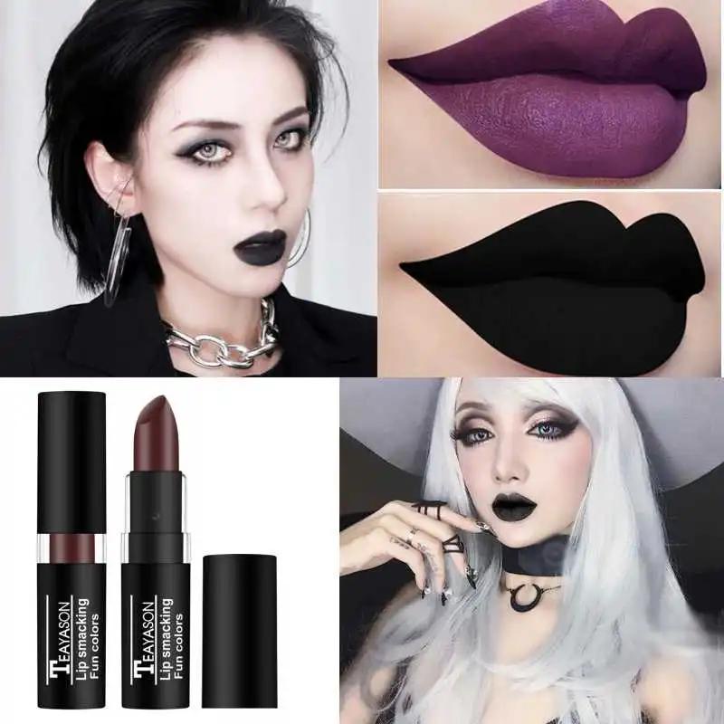 Brand Black Lipstick Retro Dark Color Lipsticks Matte Waterproof Blue ...