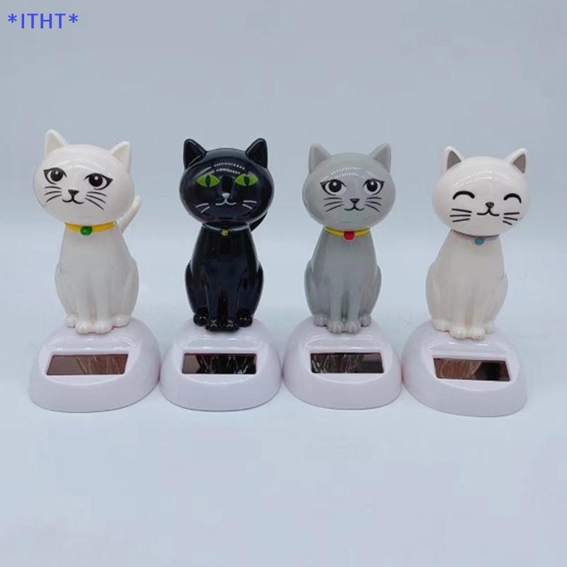 ITHT> Solar Dancing Toy Cat Statue Solar Powered Figurine Desk Car ...