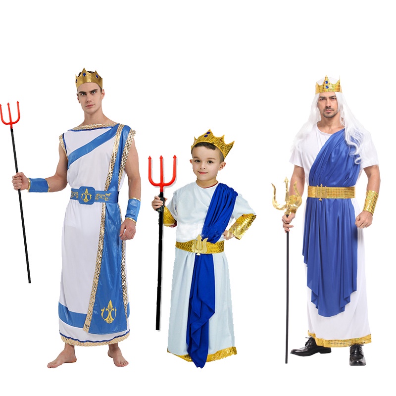 C4/halloween Costume cosplay Greek Myth Poseidon Clothes Battle of Gods ...