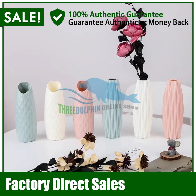 TH Plastic Vase Nordic Style Decoration Hall Plastic Imitation Ceramic ...