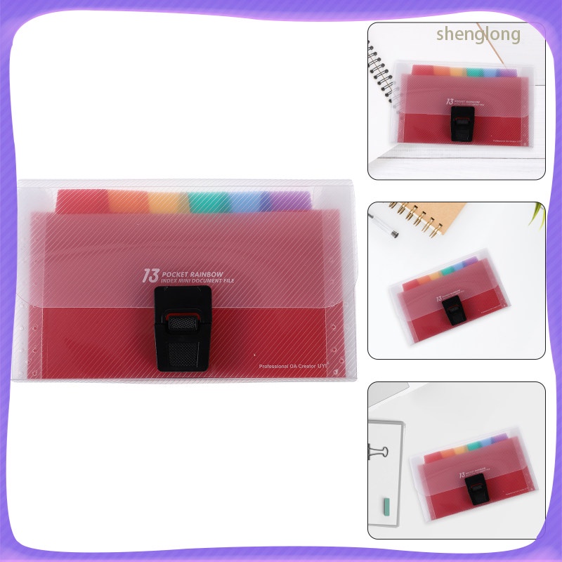 shenglong Expandable File Organizer Mini Accordion Folder Small Receipt ...