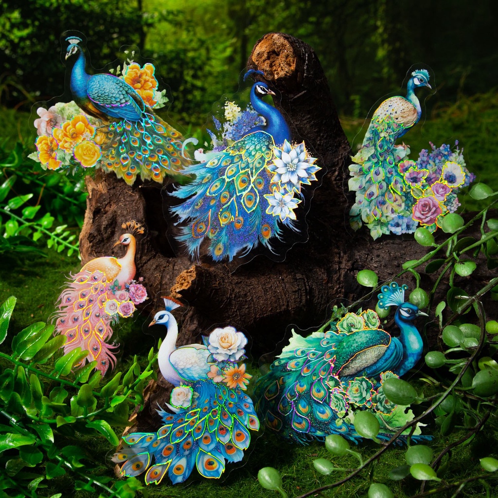 10 Pcs Cute Peacock Sticker Set Aesthetic Stickers For Scrapbooking ...