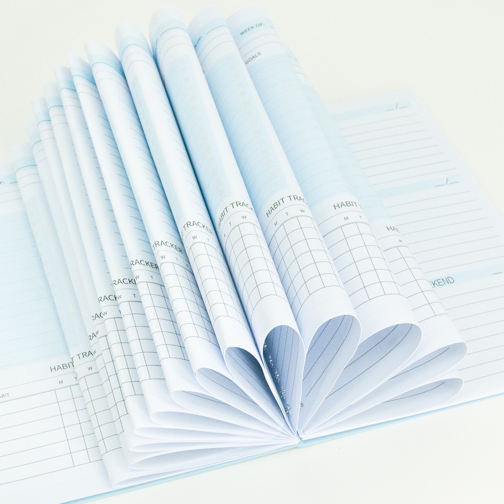 A5 Weekly Planner with Thick Non-Bleeding Paper, 52 Sheets, Coil Bound ...