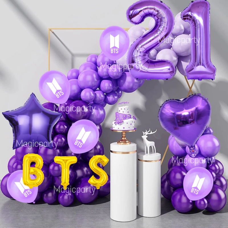 BTS Balloon Balloon 18inch Heart Star 32inch 15-25th Number Balloons ...