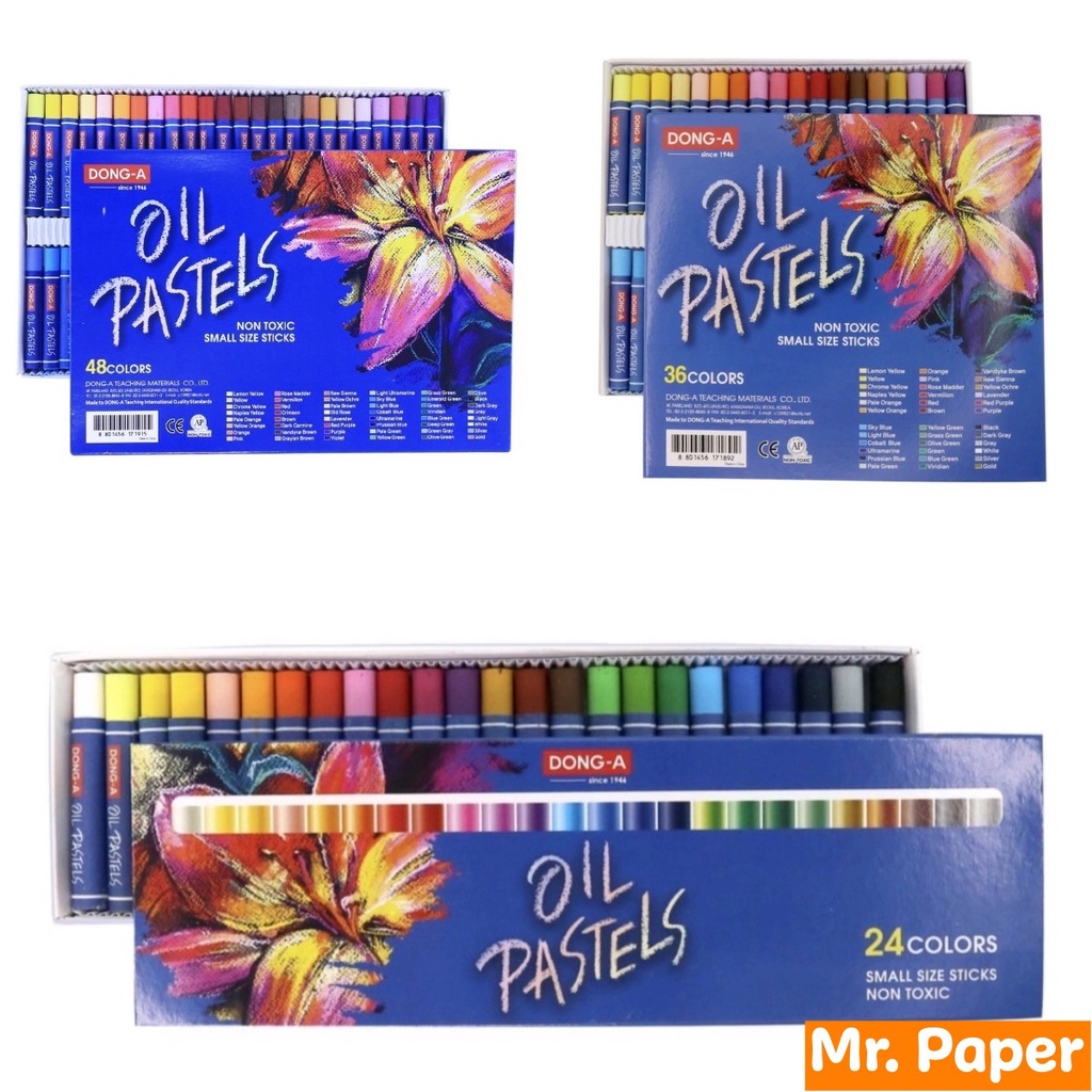 Dong-A Oil Pastels | 24 Colors 36 Colors 48 Colors | Mr. Paper | Shopee ...
