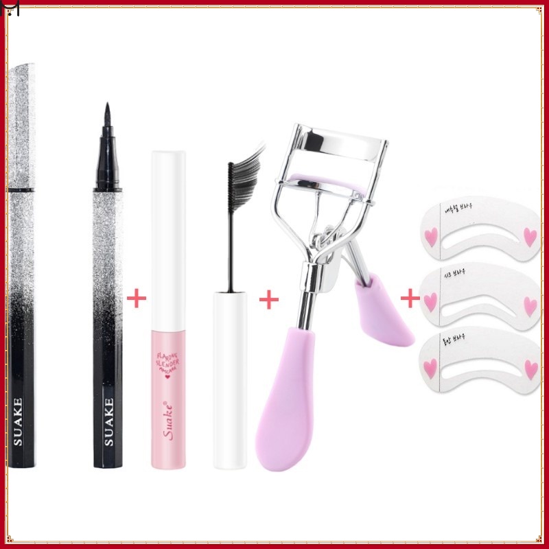 MYHO Mascara + Eyeliner Eyelash Curler Eyebrow Card Tool 4 Pcs Set ...