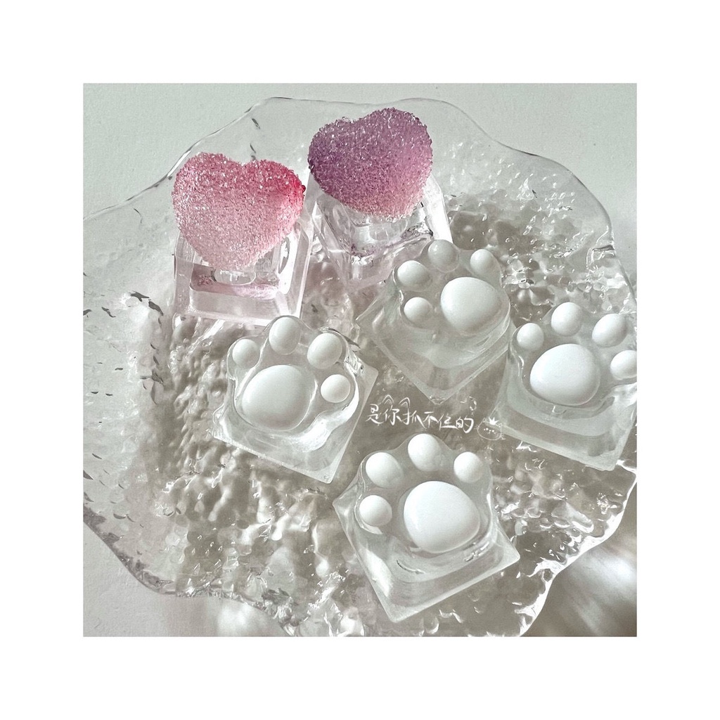 Soft Candy Love Transparent Personality Keycap Cross Axis Mechanical ...