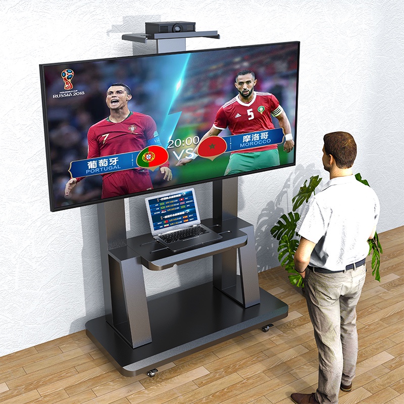 Movable TV stand floor-to-floor cart all-in-one rack is commonly used ...