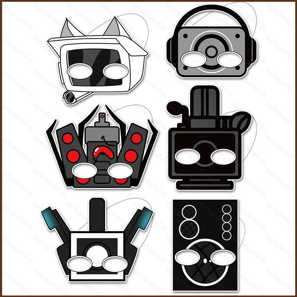 Kira 12PCS/set Skibidi Toilet mask themed birthday party decoration ...