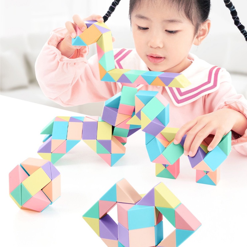 24-72 Segments Magic Rule Snake Rubix Cubo Multi-Color 3D Puzzle Fidget ...