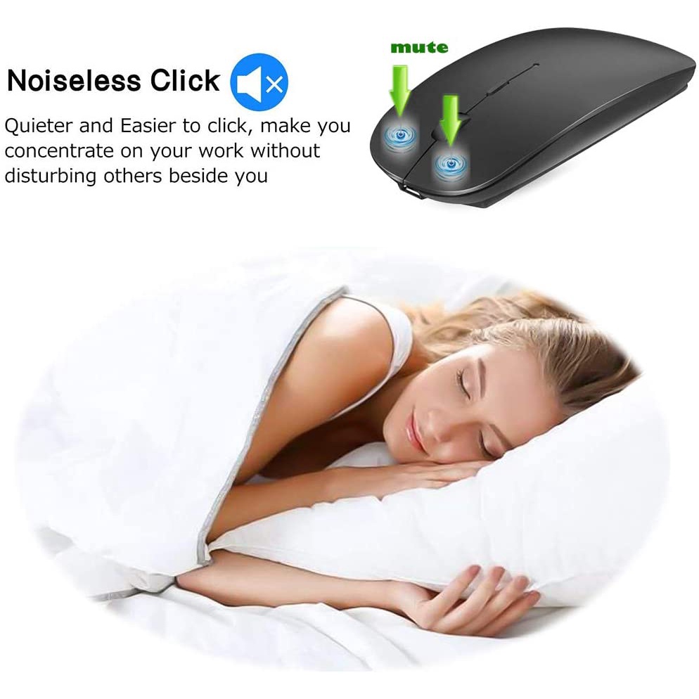 Bluetooth+2.4G+RGB Light Wireless Mouse Rechargeable Mice Ultra-Thin ...