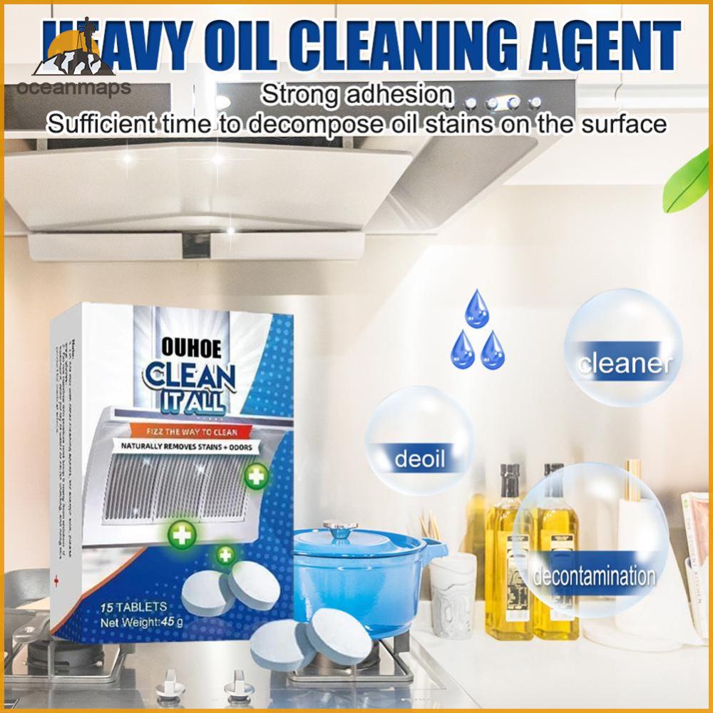 OCE! 15pcs Kitchen Effervescent Tablet Heavy Grease Cleaner Tablet ...