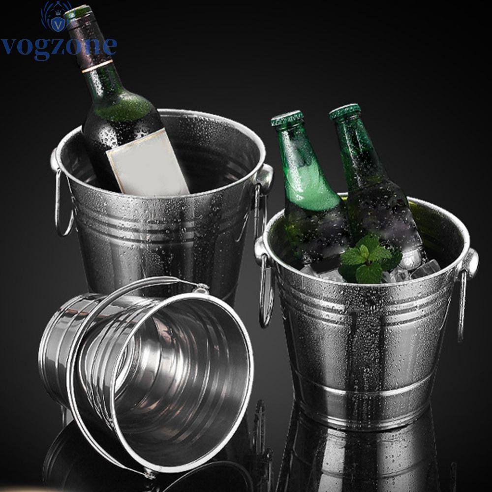 Ice Bucket Cooler Ice Chiller Portable Silver 1.5L Chilling Wine ...