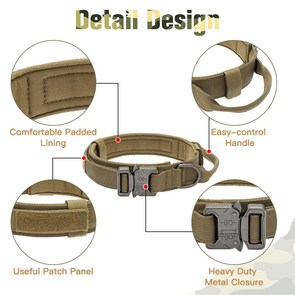 DODO Dog Collar and Leash Set Tactical Style Military Adjustable German ...