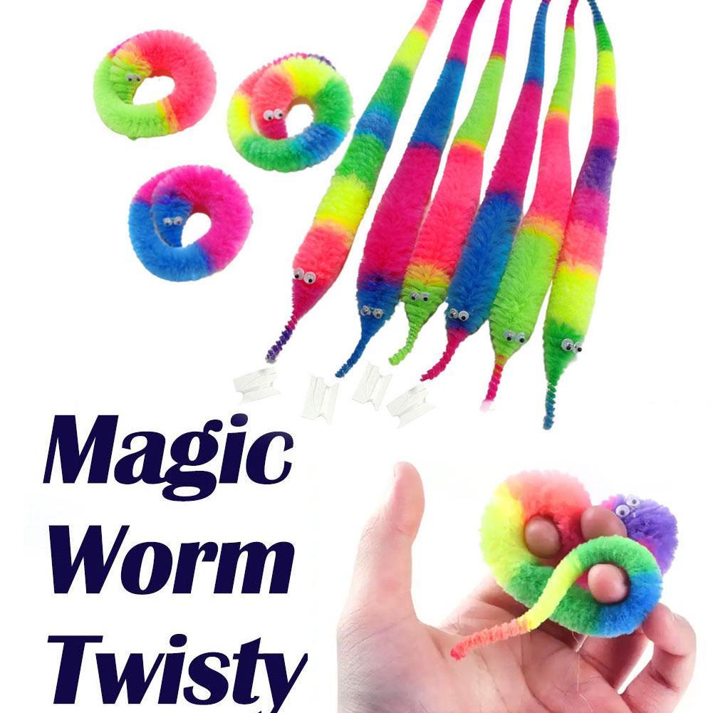 Magic Twisty Fuzzy Worm Toy Wiggle Moving Sea Horse Props Caterpillar ...