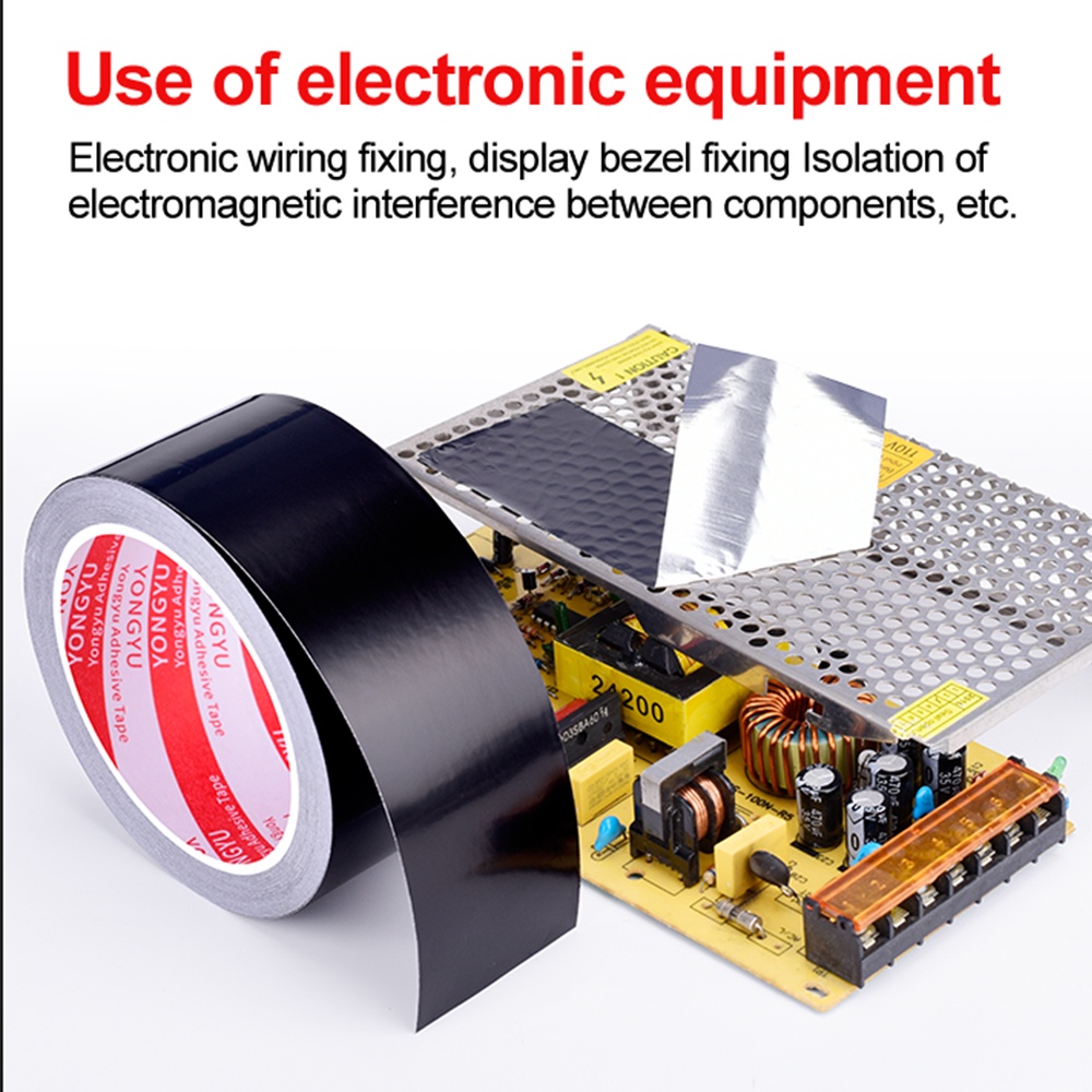 20Meters/roll Black Aluminum Foil Tape Self Adhesive Strong Sticky Tape ...