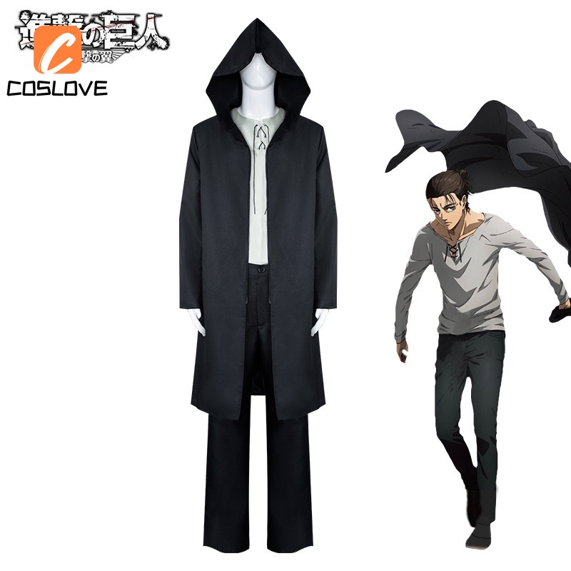 Anime Attack on Titan Eren Cosplay Full Set Costume Final Season Long ...