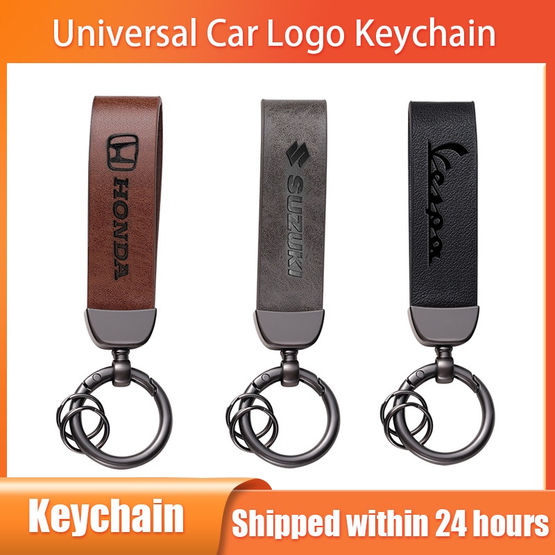 Leather Key Holder Car Logo Keychain 3 Colors Buckle Car Key Ring ...