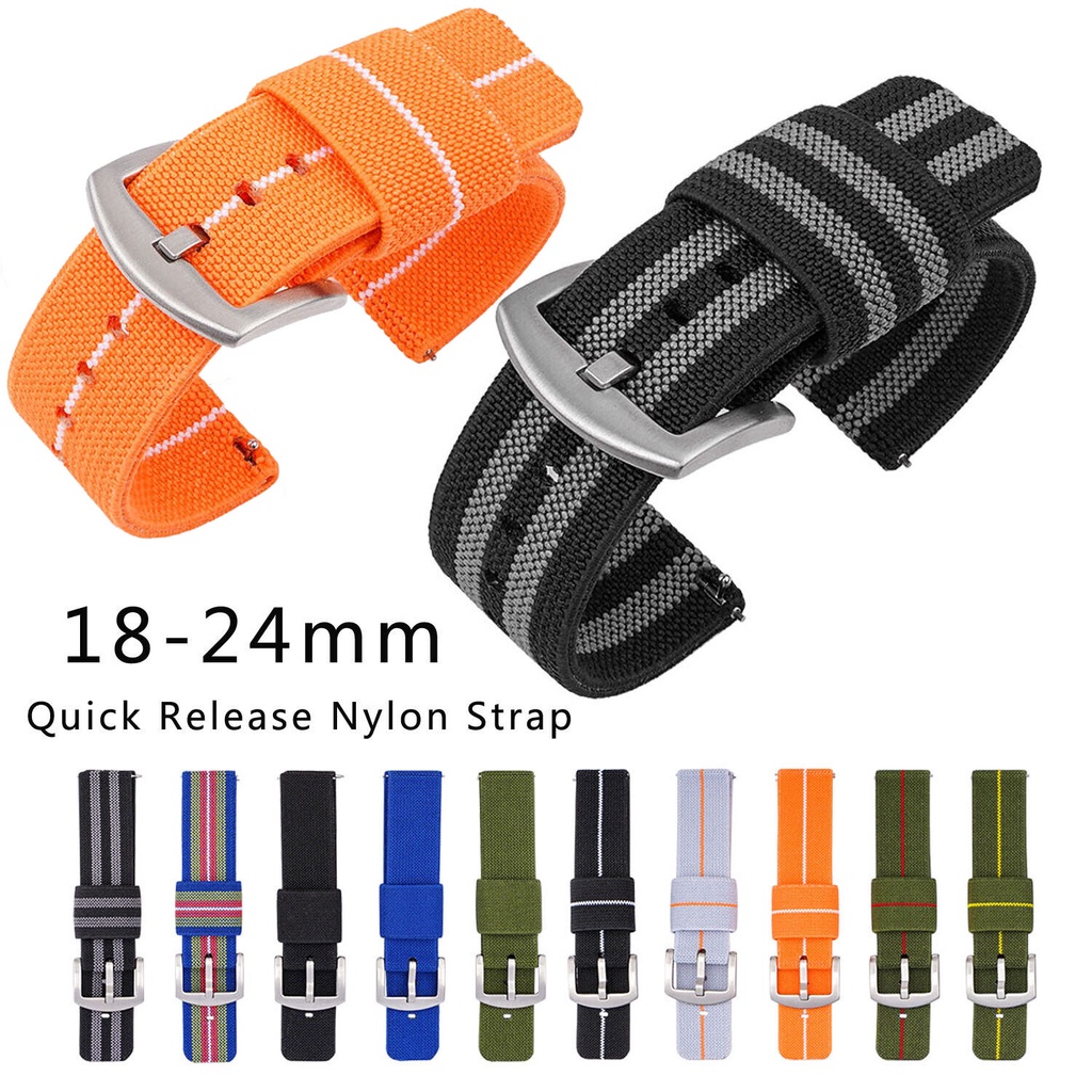 18mm 20mm 22mm 24mm Woven Nylon Watch Band Strap Breathable Fabric ...