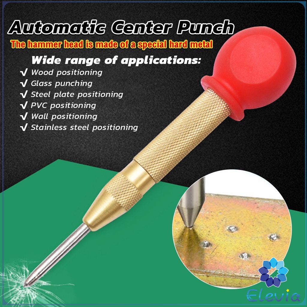 Automatic Center Punch Adjustable Spring-Loaded Tool Anti-Slip Knurled ...