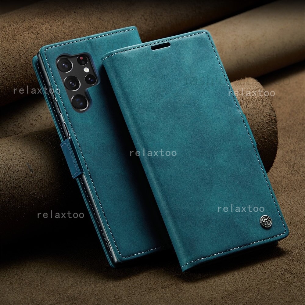 Samsung S24 Flip Matte Leather Casing For Samsung Galaxy S24 S23 Ultra Plus FE S23+ S24 ...