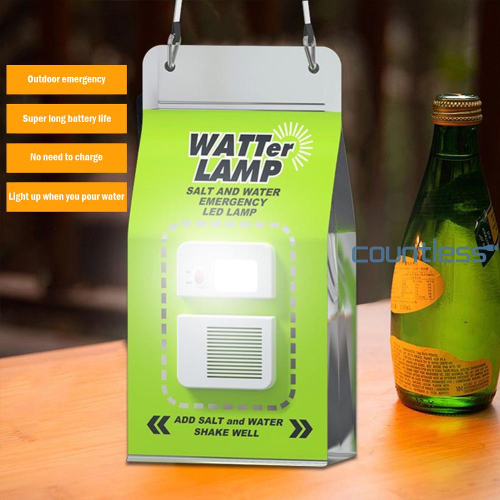 1-5pcs LED Salt Water Lamp Outdoor Camping Light Waterproof Energy ...
