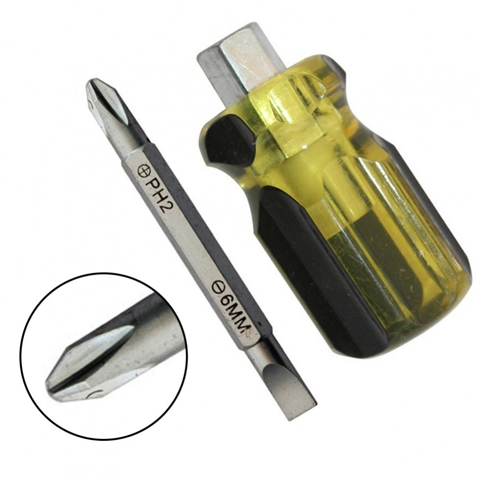 Dual Interchangeable Short Slotted-Cross ScrewDriver Impact Double-Head ...
