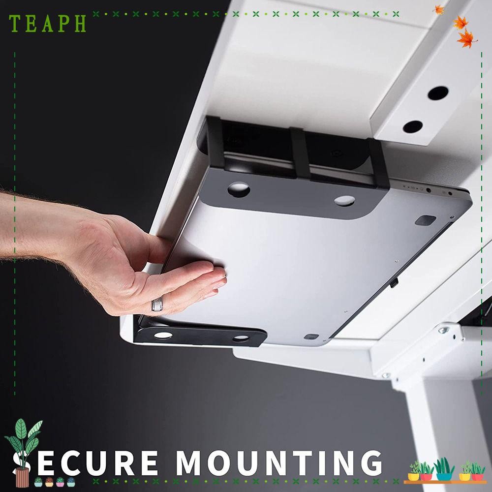 TEAPH Laptop Storage Mount, Under TV Anti-Drop Under Desk Mount, Metal ...